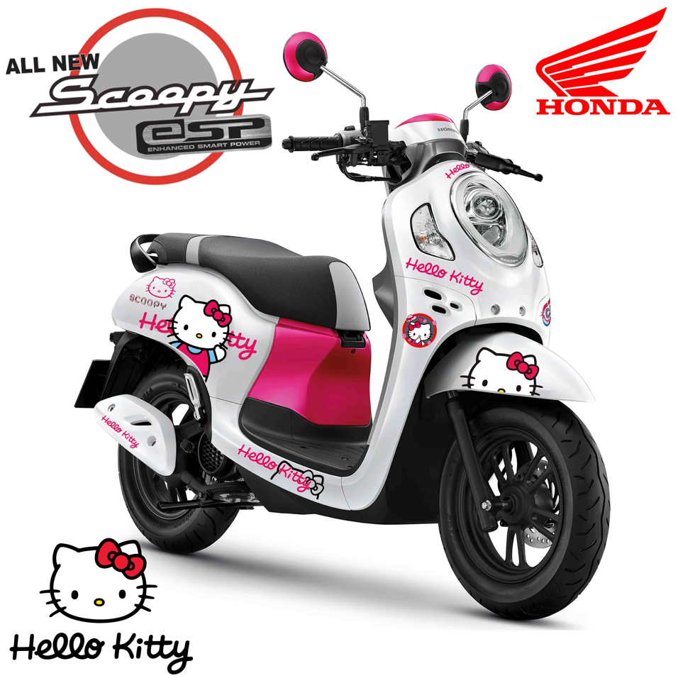 สติ๊กเกอร์ ฮัลโหลคิดตี้ HELLO KITTY สำหรับ HONDA SCOOPY 2021-2023 (GEN4 ...
