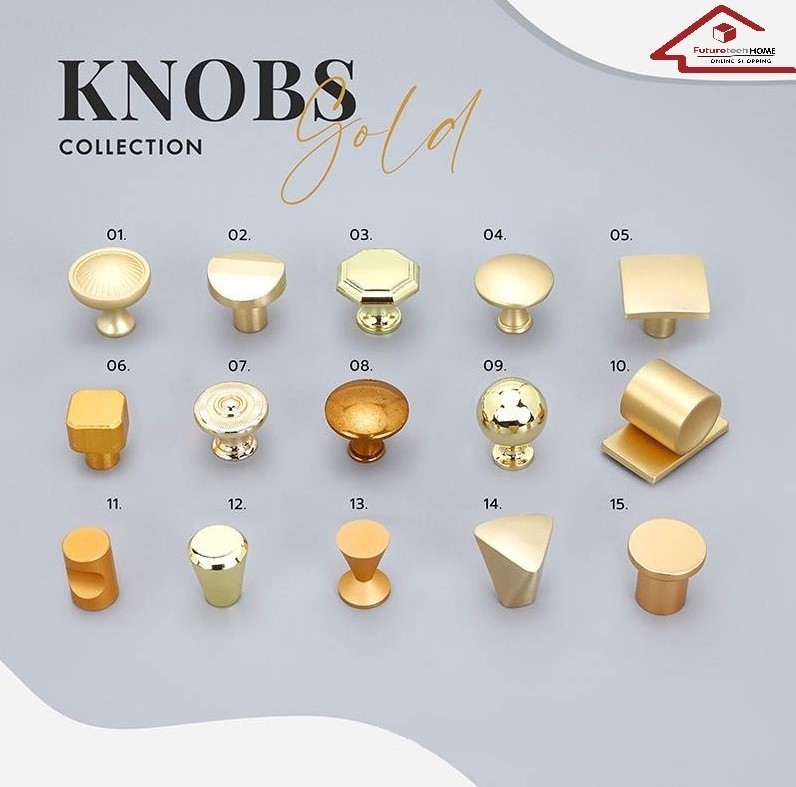 มือจับสีทอง มือจับลิ้นชัก ปุ่มจับลิ้นชัก มือจับเฟอร์นิเจอร์ Futuretech - Futuretech Inter - ThaiPick