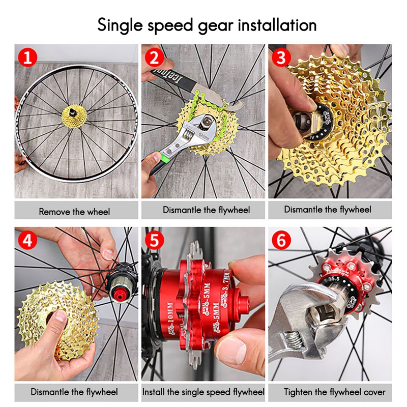 MUQZI Bike Conversion Kit Compatable 18T Single Speed Cassette Cog and Chain Tensioner Bike Kits ...