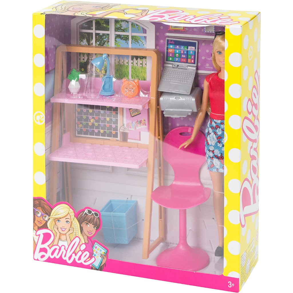Barbie Doll Home Office Set ตุ๊กตาบาร์บี้ และโฮมออฟฟิศ ของแท้ ...