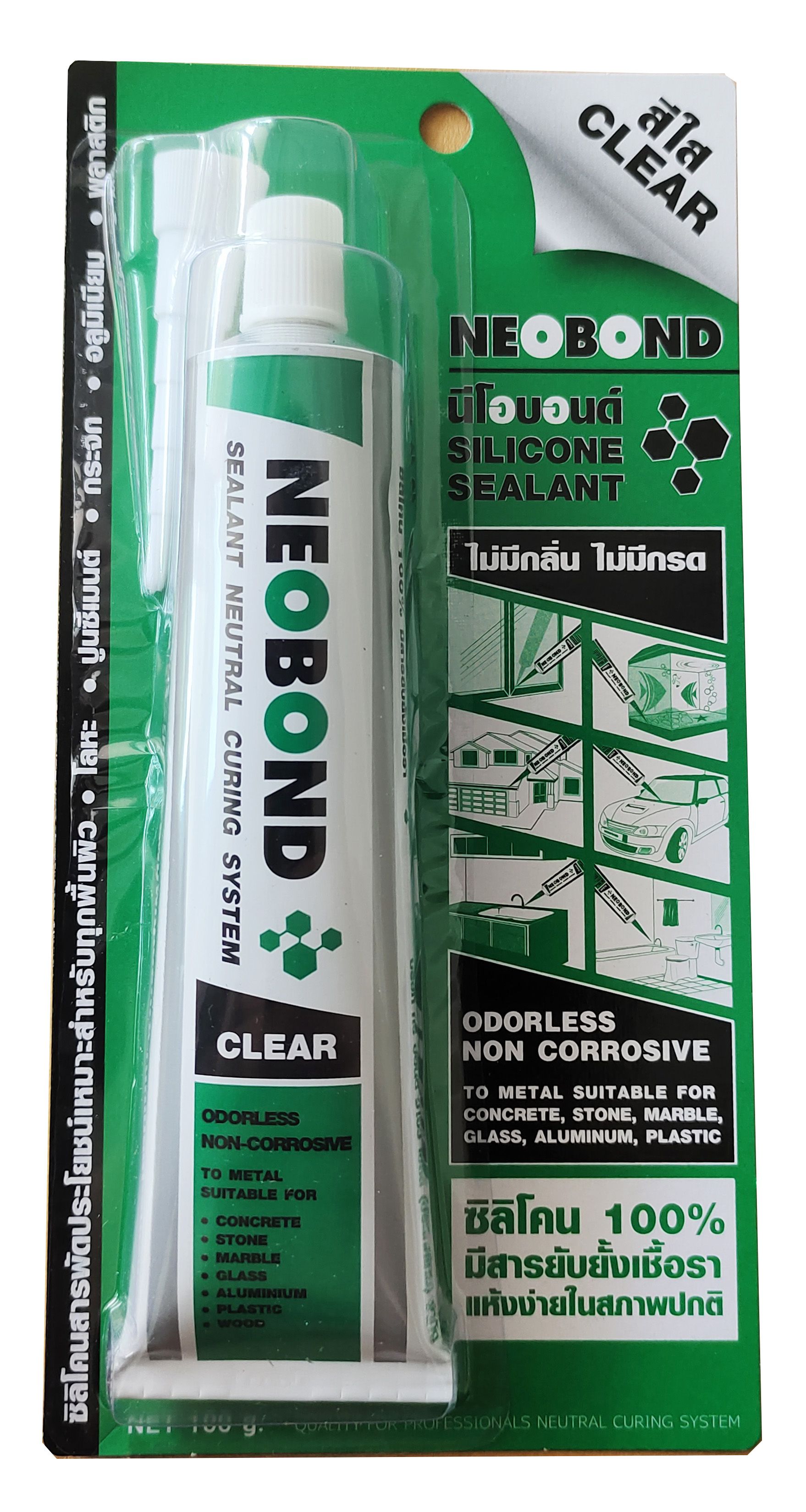 NEOBOND ซิลิโคนติดตู้ปลา นีโอบอนด์ สีใส ไร้กรด 100 กรัม กาวตู้ปลา กาว ...