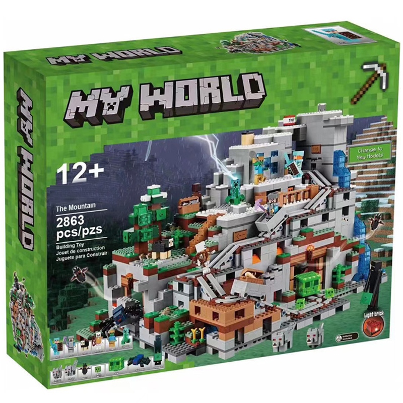 LEGO Assembling I cave Minecraft world government mine village building ...