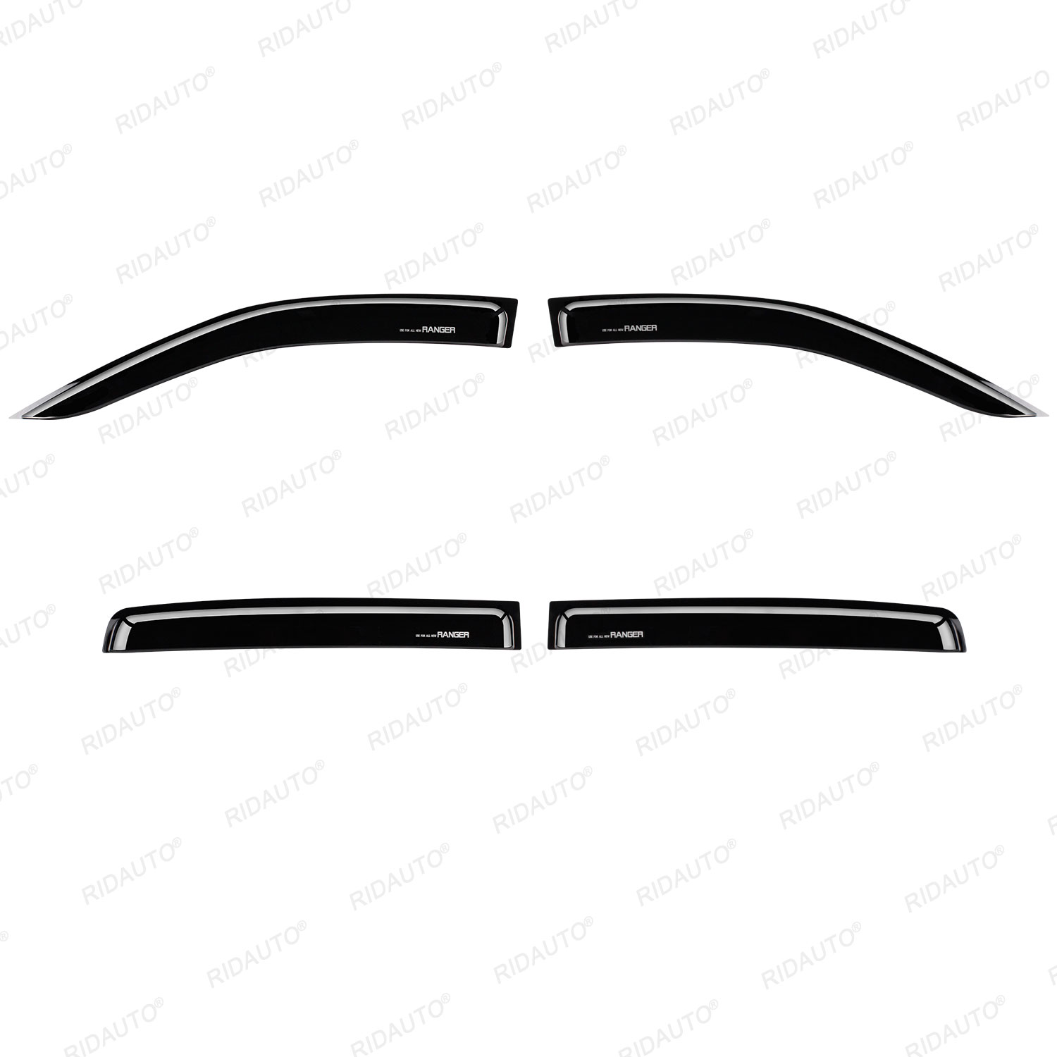 สีดำด้านข้างประตู Visor Window Visor Deflectors Rain Guard สำหรับ2022 ...