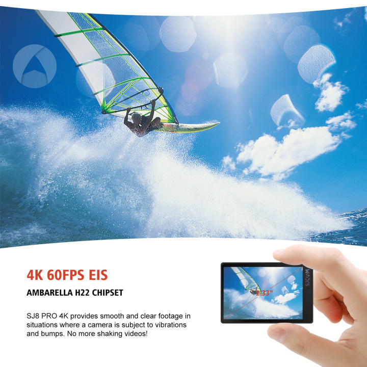 SJCAM SJ8 Pro 4K 60fps Sports Camera Waterproof Anti-Shake Dual Touch ...
