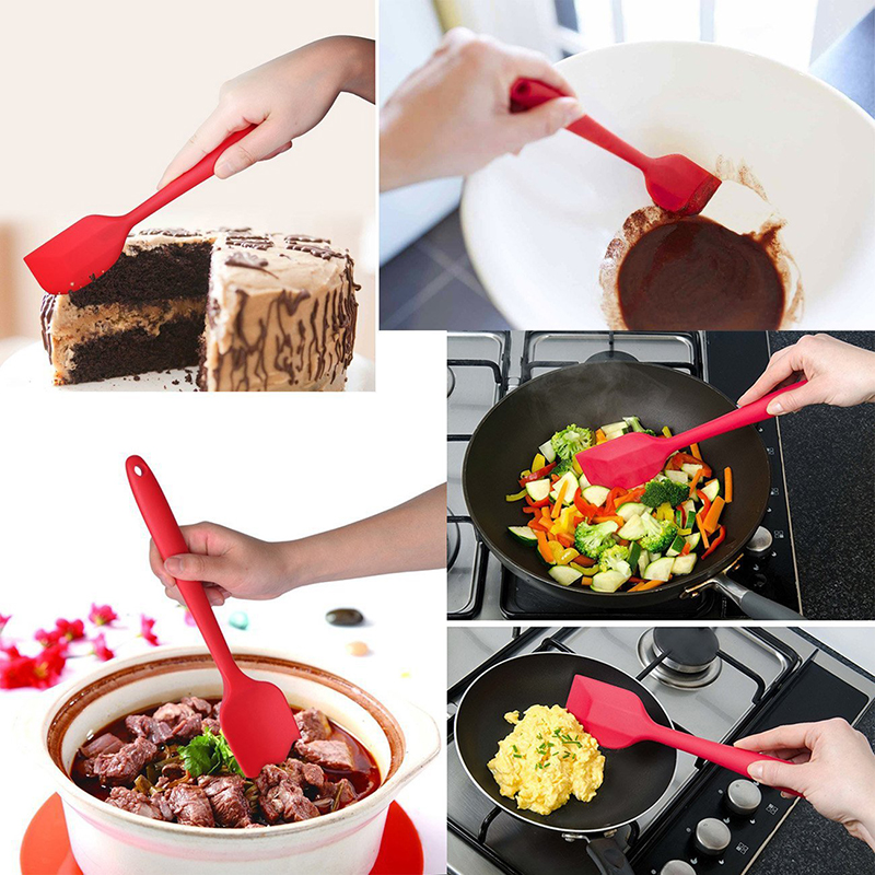 Silicone Baking Scraper Non-Stick Kitchen Spatula Ice Cream Scoop Mixer ...
