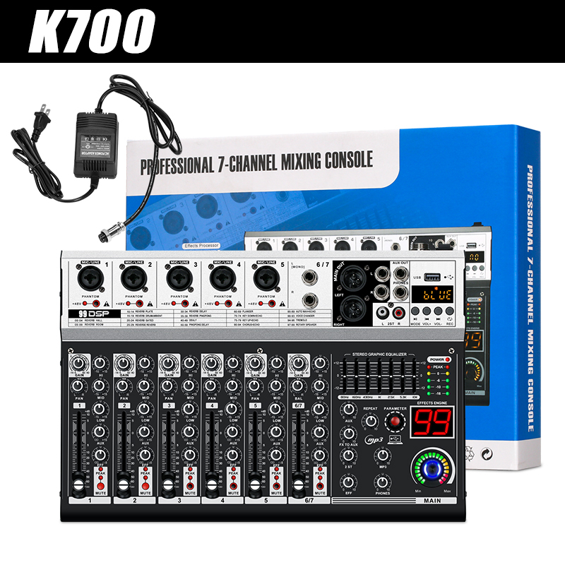 K500/K700 Mini Professional Mixer พร้อมบลูทู ธ USB สมดุล DSP DSP Stage ...