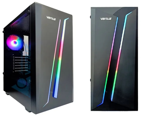 VENUZ ATX Computer Case VC1721ไฟ RGBประกัน 1ปีไฟปรับระดับได้แจ่มๆ ด้าน ...