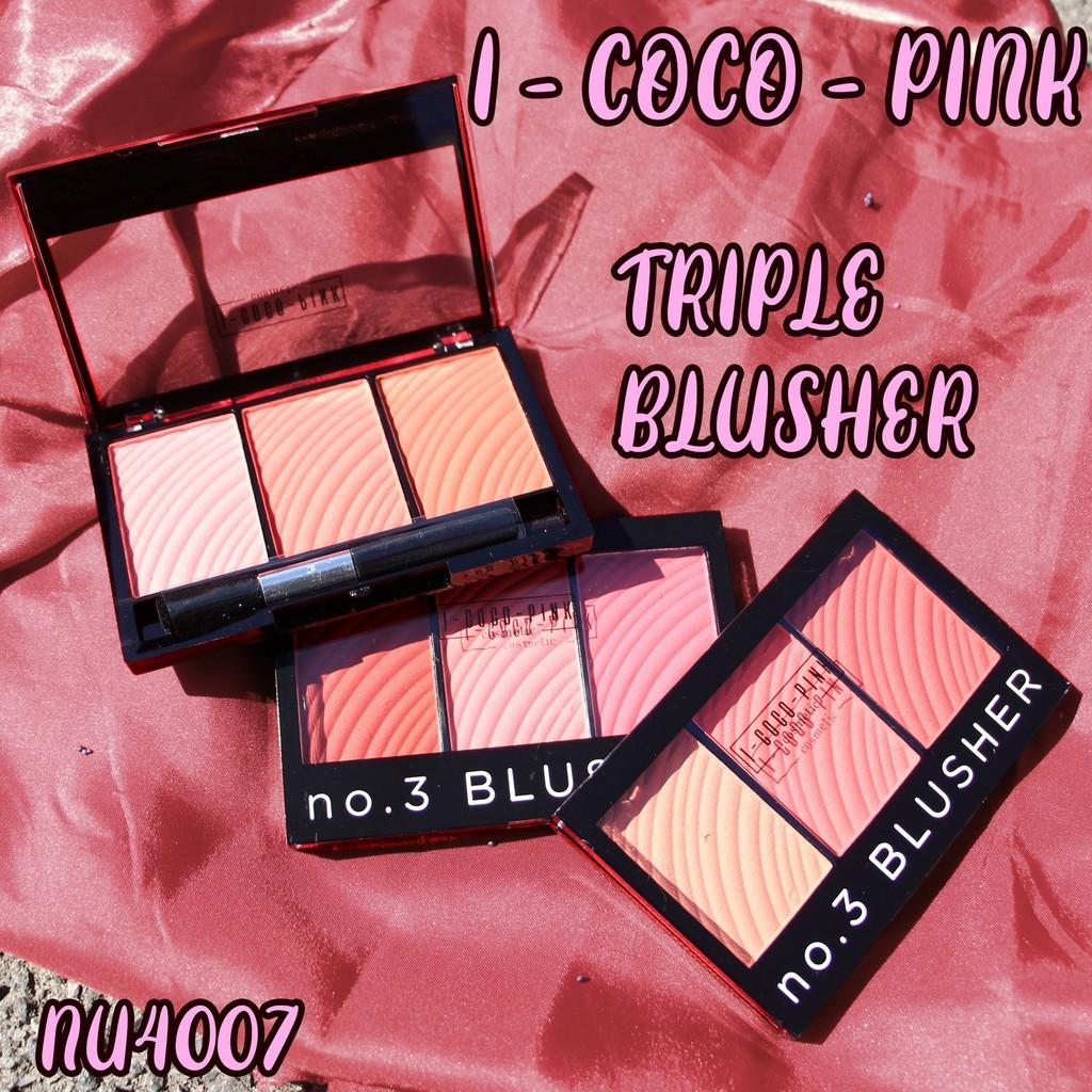 **ของแท้/พร้อมส่ง**I-COCO-PINK Triple Blusher (No.NU4007) บลัชออน 3สีใน ...