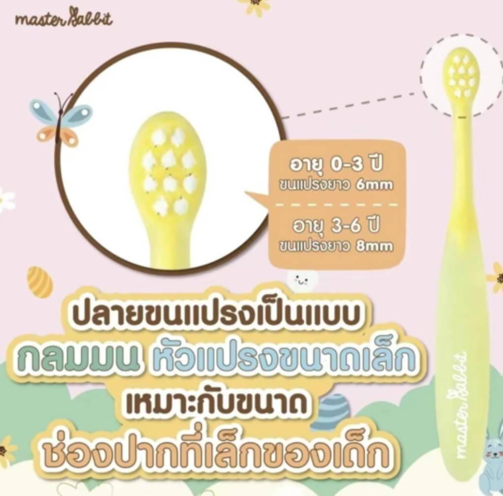 แปรงสีฟันเด็ก แบบคอ่อน งอได้ Master Rabbit Toothbrush แปรงสีฟันสำหรับเด็กงอได้ตามสรีระ ขนแปรง ...