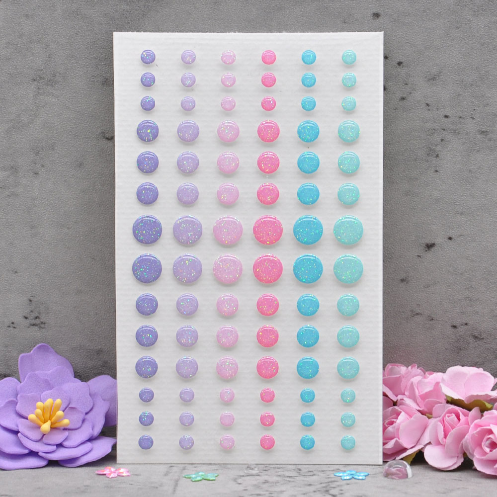 Enamel Dots Sticker 6PCSSET Scrapbooking Sparkle Glitter Stickers Sugar ...