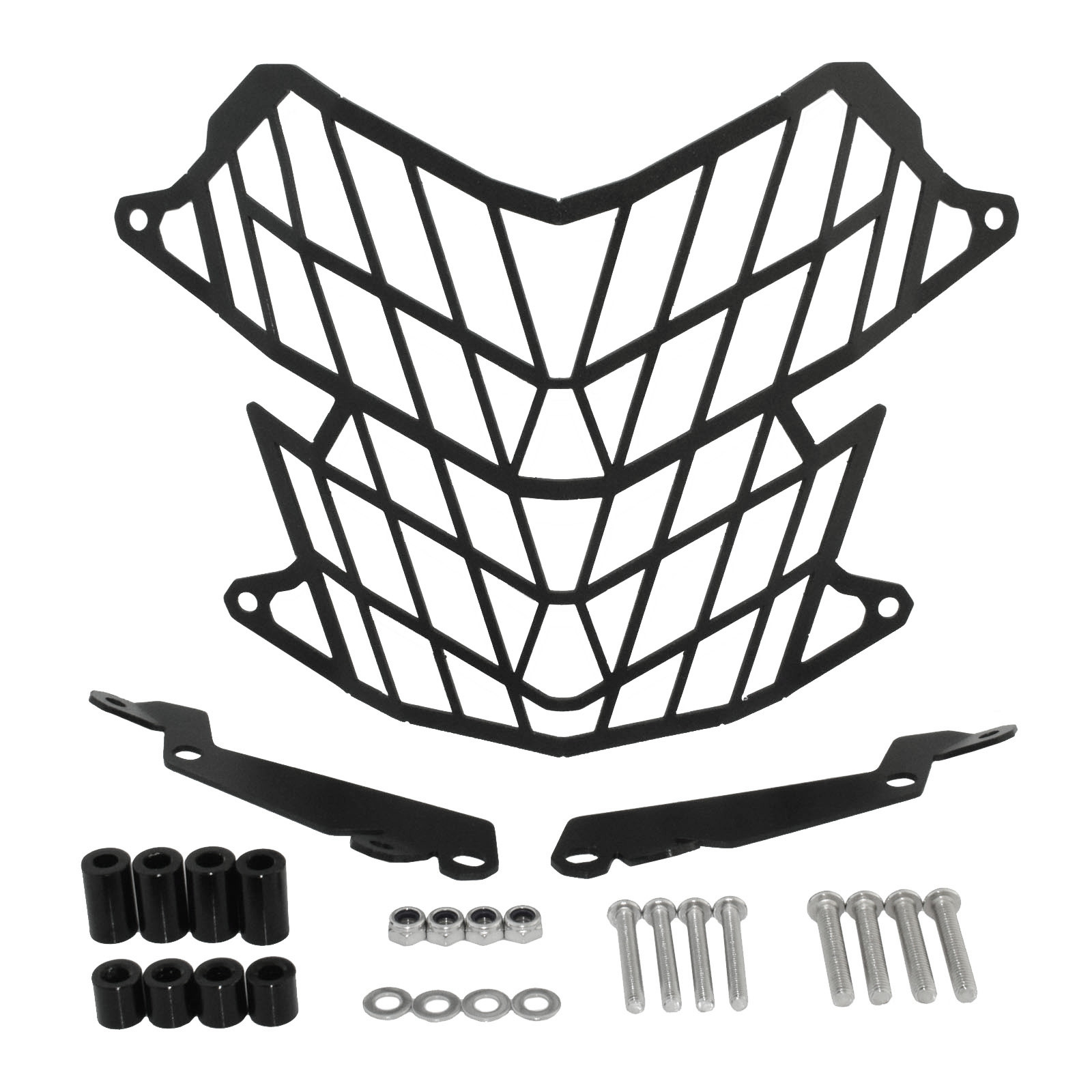 Black Motorcycle Parts Aluminum Front Headlight Headlamp Head Light ...