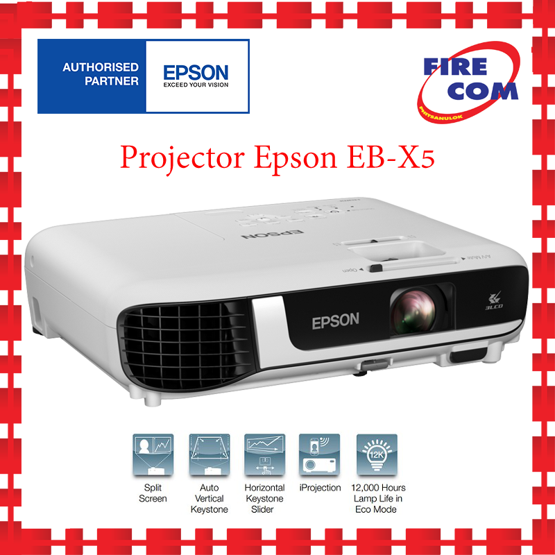 โปรเจคเตอร์ Projector Epson EB-X51 พร้อมอุปกรณ์ครบชุด สามารถออกใบกำกับ ...