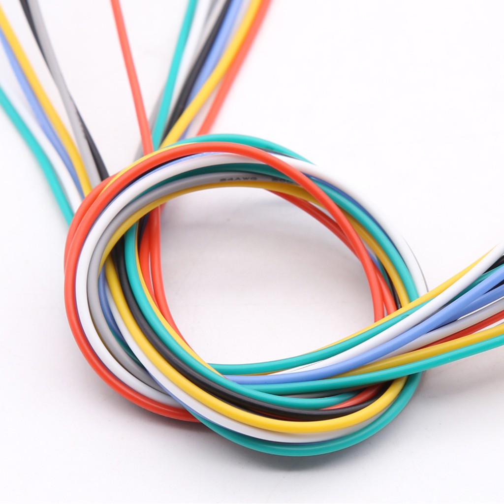 1 Meter 26AWG Flexible Rubber Silicone Wire Cable 200℃ 600V Soft Multicore Wire Cables Black Red ...