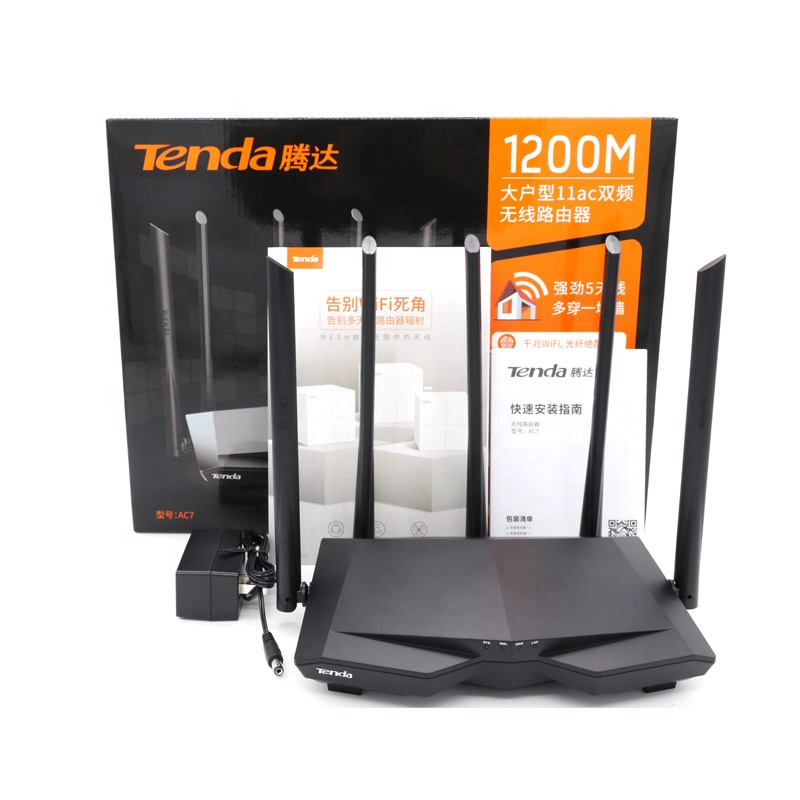 Tenda AC7 Router AC1200 Smart ไวเลส เราเตอร์ Dual Band WiFi Router ...