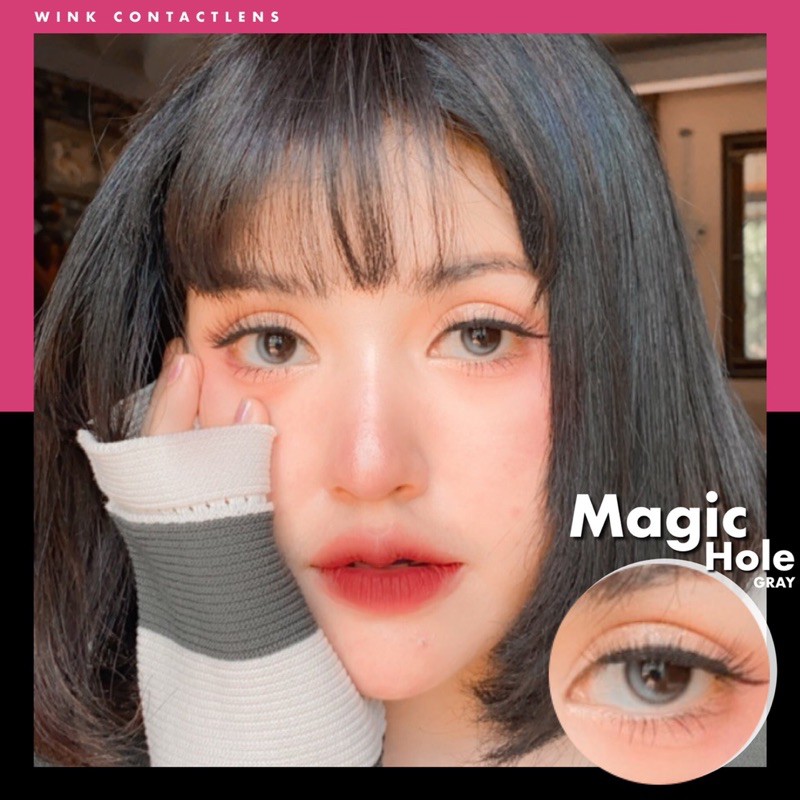 คอนแทคเลนส์ Magic Hole Brown Gray (Wink Lens) ขนาดมินิ ลายพระจันทร์ ...
