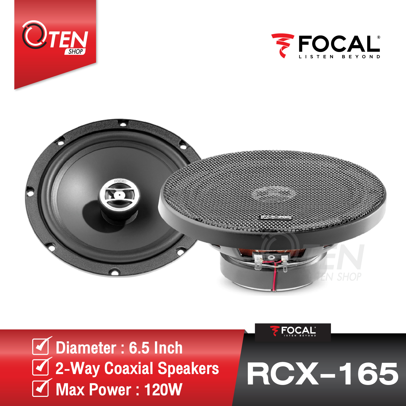 FOCAL RCX-165 ลำโพงติดรถยนต์แกนร่วม 6.5 นิ้ว / แพ็ค 1 คู่ [ของเเท้ 100% ...