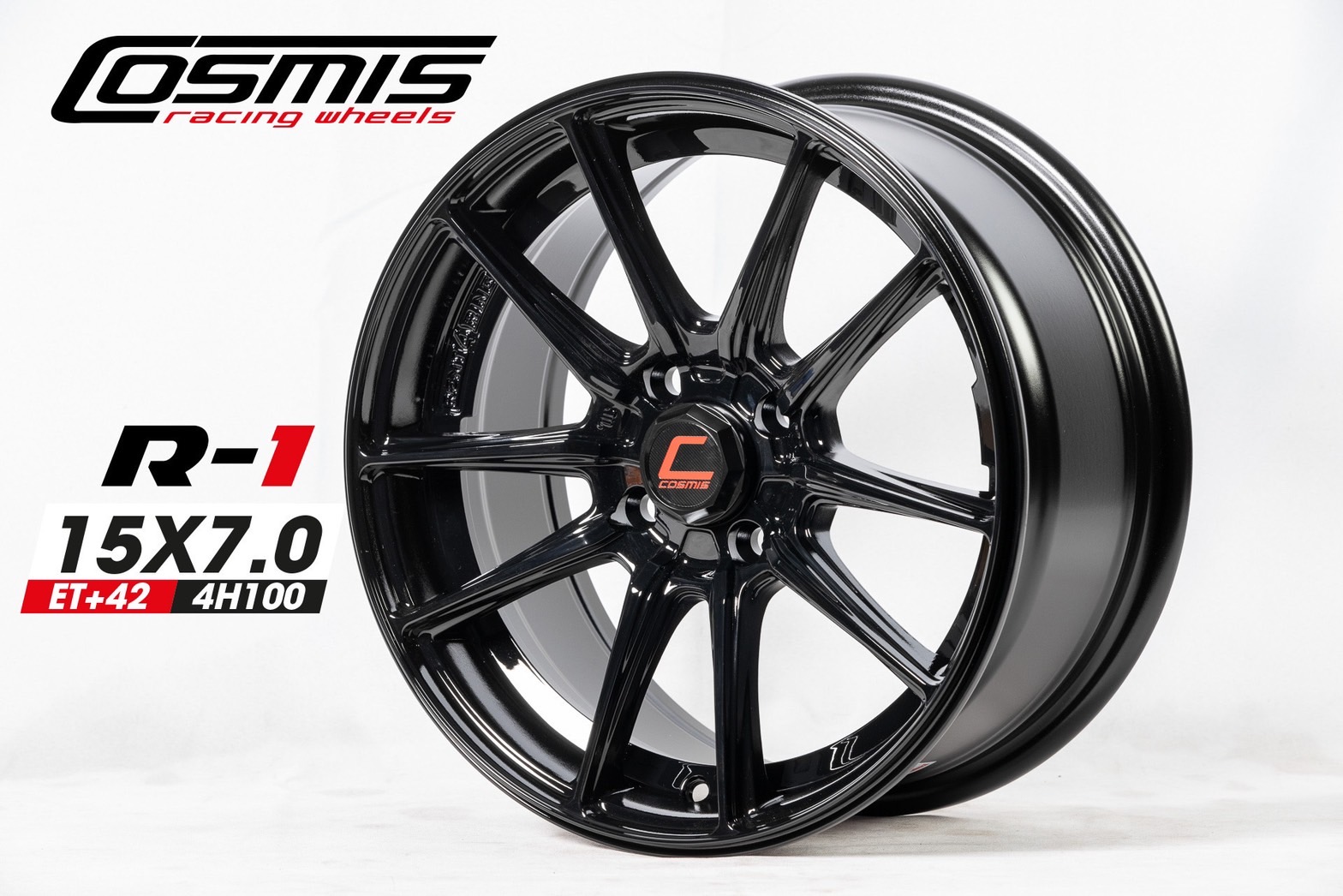 ล้อแม็กใหม่ ขอบ15 - COSMIS รุ่น R1 - สีดำ - ขอบ15 x 7.0 x 4รู100 ET42 ...
