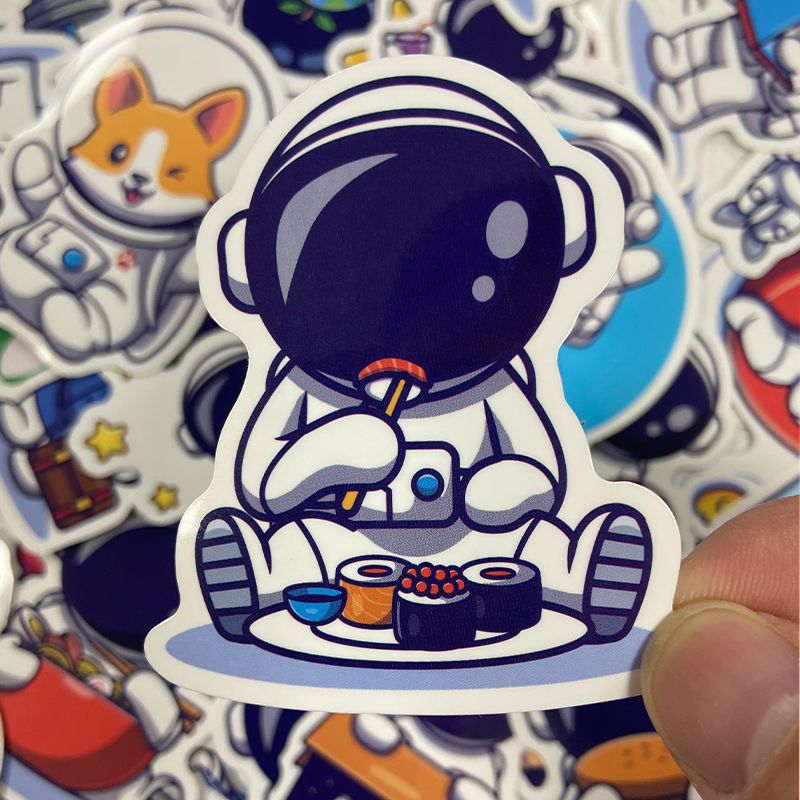 51Pcs Super Cute Astronaut Space Cartoon Stickers for Kids Waterproof ...