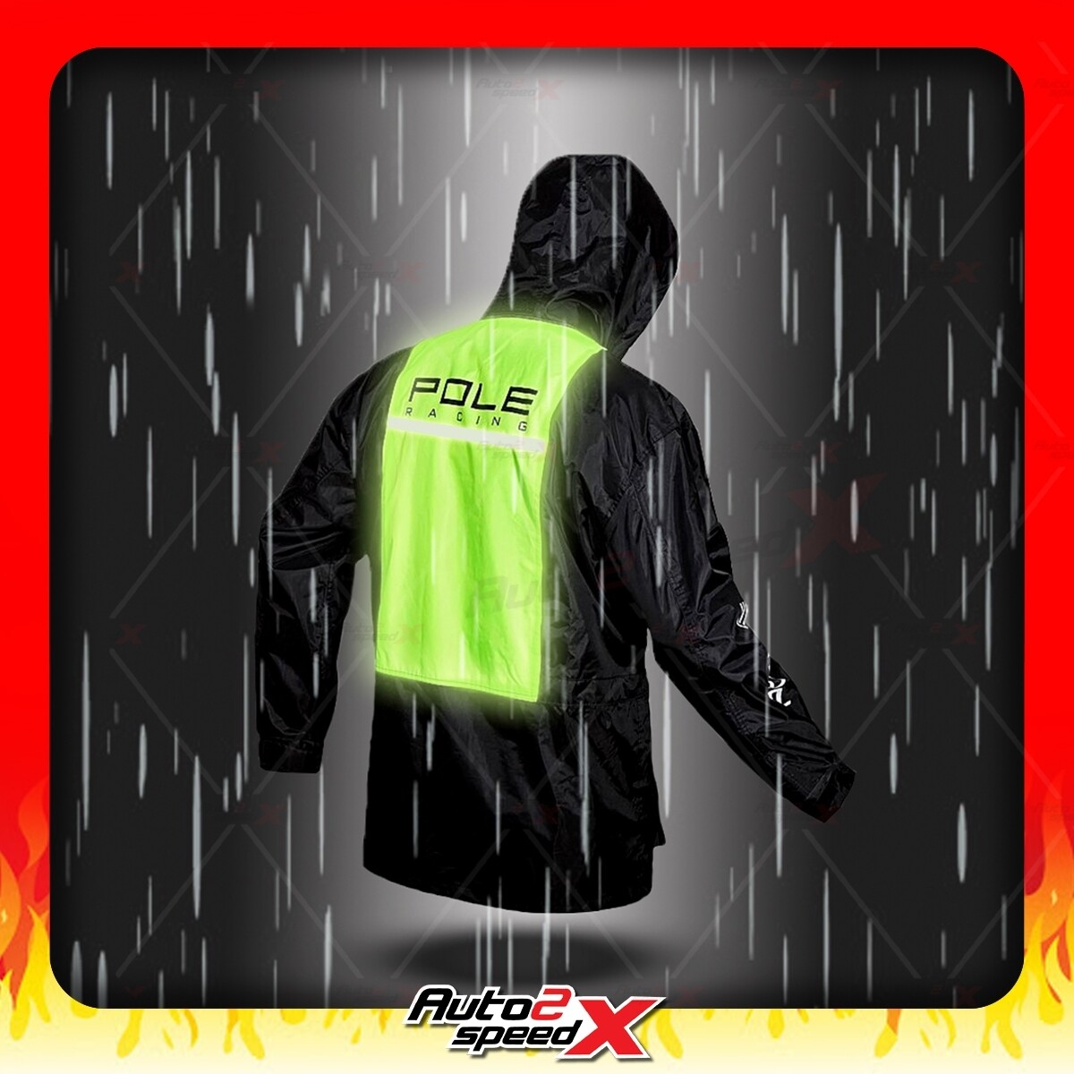 เสื้อกันฝน ชุดกันฝน Rain Pole racing บิ๊กไบค์ AR801 สีเขียว | Lazada.co.th