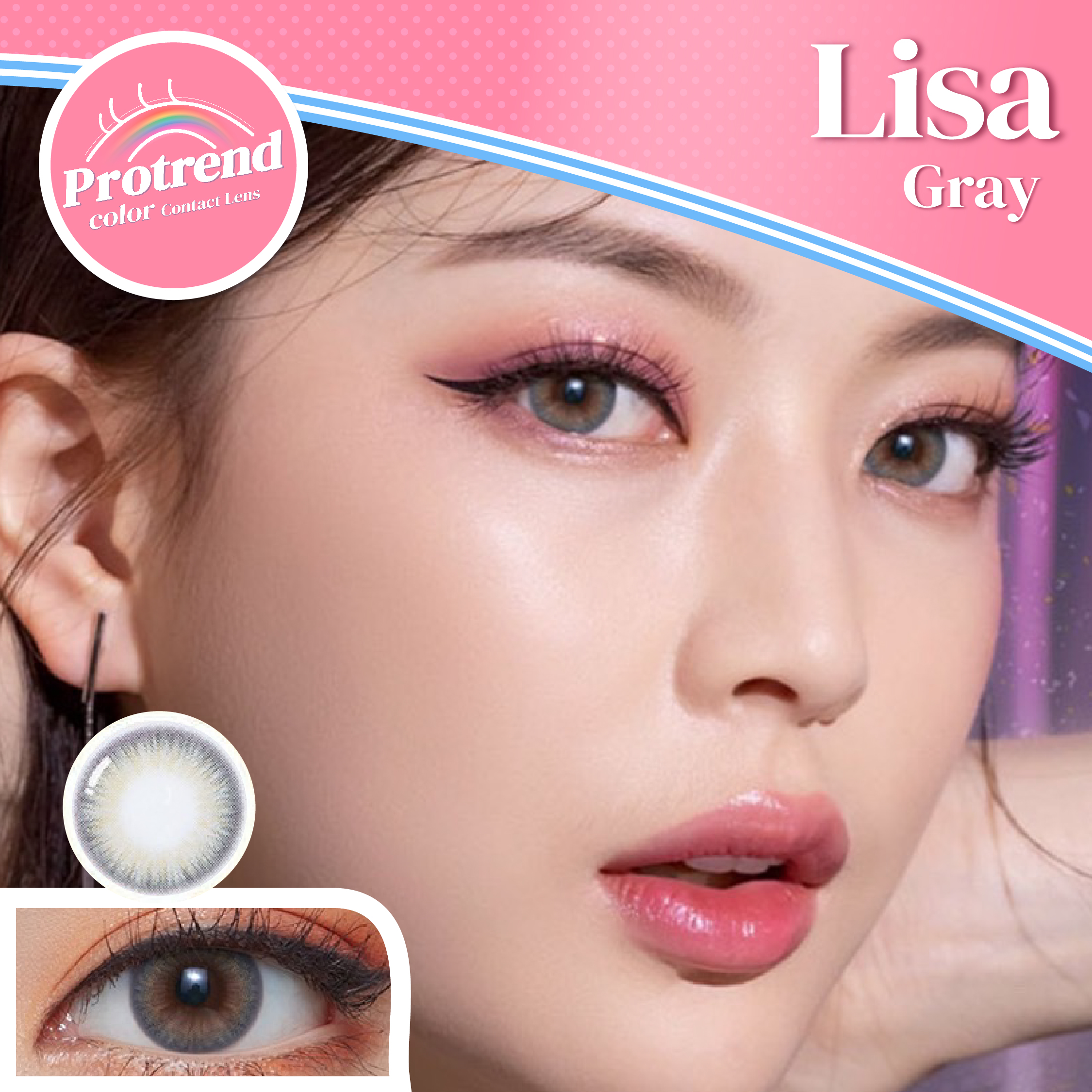 Protrendcolor Contact lens : คอนแทคเลนส์โปรเทรนด์คัลเลอร์ รุ่น Lisa Brown , Gray นำเข้าจากเกาหลี ...