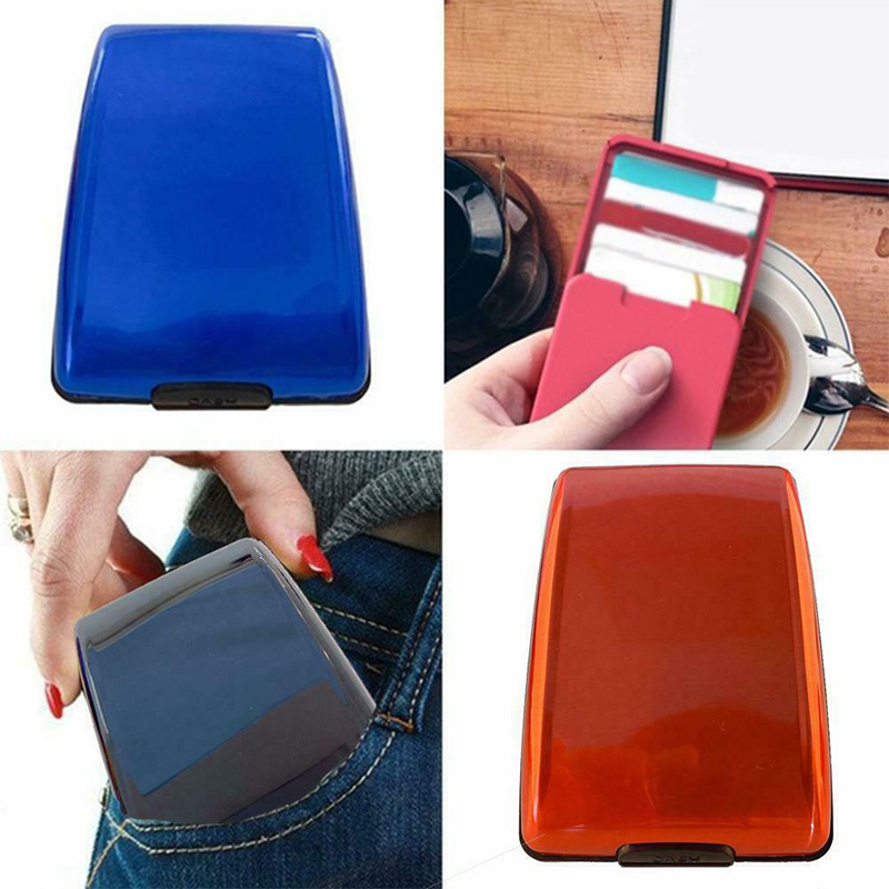 1pc Cool Hard Case Credit Card Scan Aluminium Holder Wallet Protected ...