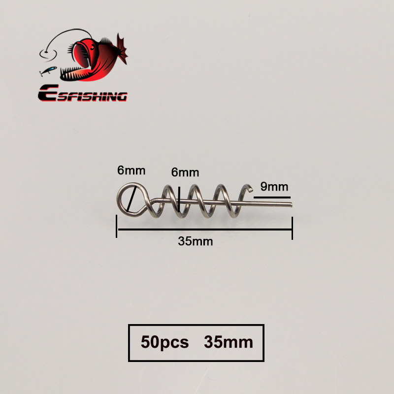 ESFISHING 50PCS Fishing Hook Connector Soft Bait Spring Centering Pins ...