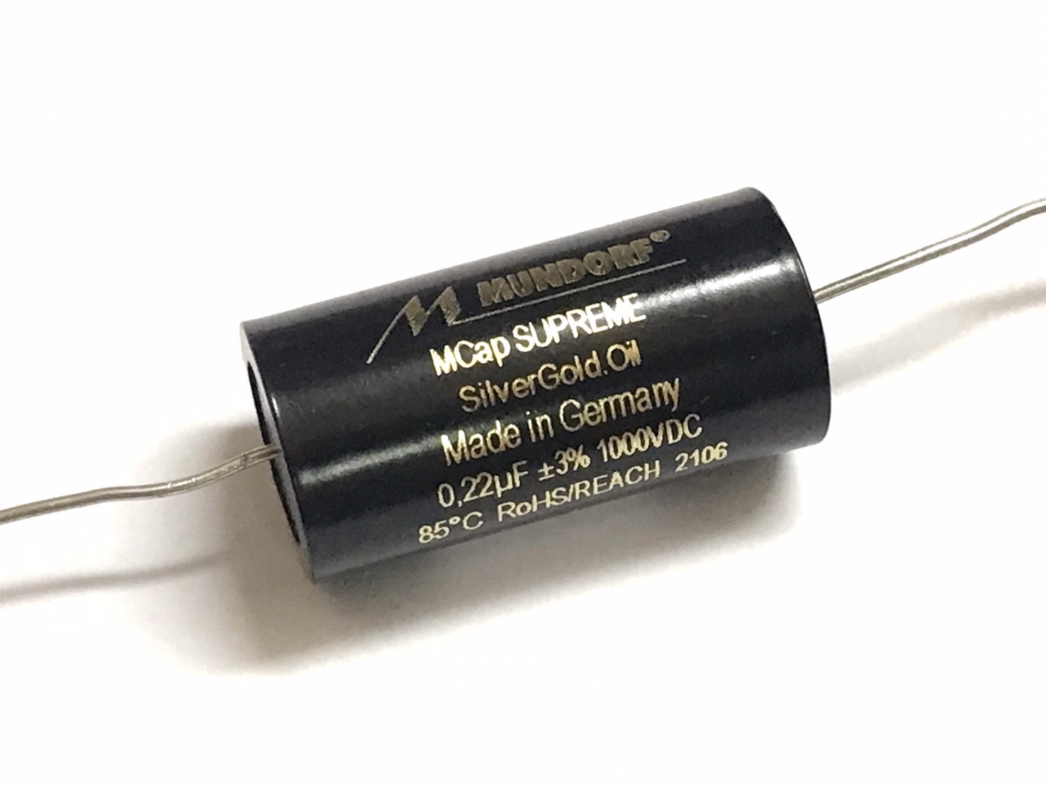 MUNDORF Capacitor M-Cap SUPREME Silver Gold Oil ค่า 0.1uF-0.47uF ...