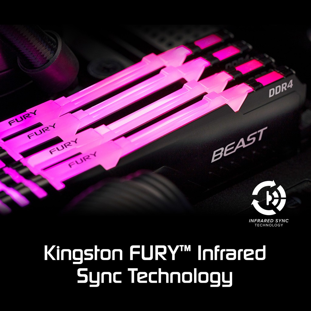 Kingston 16GB 2666MHz FURY Beast RGB Ram DDR4 CL16 DIMM (Kit of 2) - (KF426C16BBAK216 ...