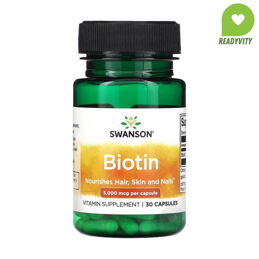 Swanson, Biotin, 5,000 mcg, 30 Capsules | Lazada.co.th