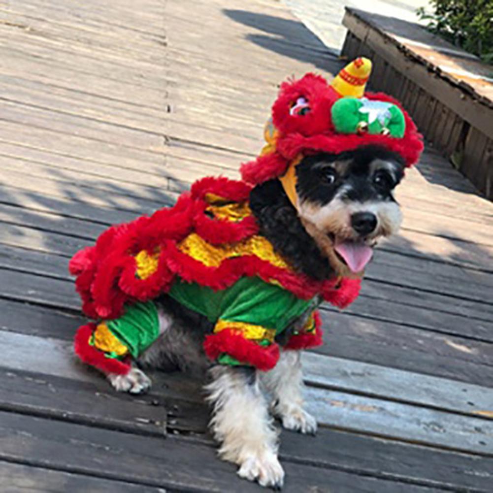 Dog Costume Lion Dance Dog Costume Chinese New Year Style Costume Cute ...