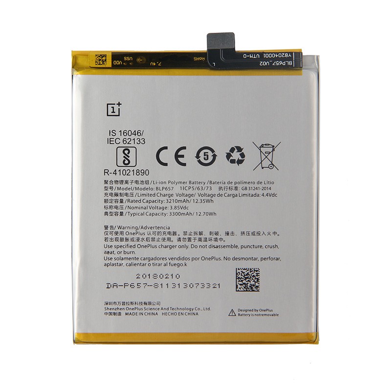 แบตเตอรี่ แท้ OnePlus 6 One Plus 6 A6001 A6003 battery แบต BLP657 ...