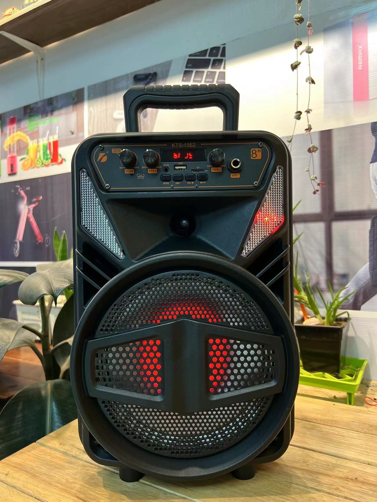 ลำโพงบลูทูธ KTS-1562 ดอก8นิ้ว แถมไมค์สาย ปรับเบสได้ รองรับAUX/USB/TF เก็บปลายทางได้ | Lazada.co.th