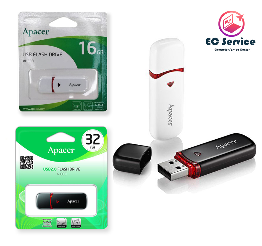 EC Service APACER Flash Drive AH333 แฟรชไดร์ฟ ขนาดความจุ 16 GB 32 GB 64 GB จัดเก็บไฟล์งาน ภาพ ...
