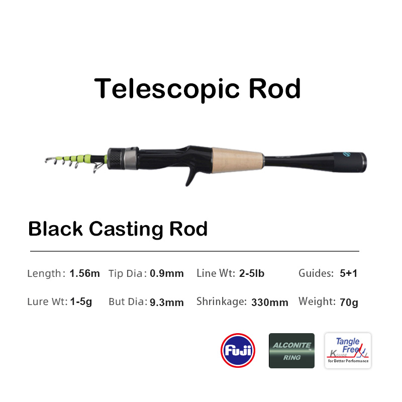 PURELURE 1.50m XUL BFS Telescopic Rod 5ft Travel Rod Trout Spinning ...