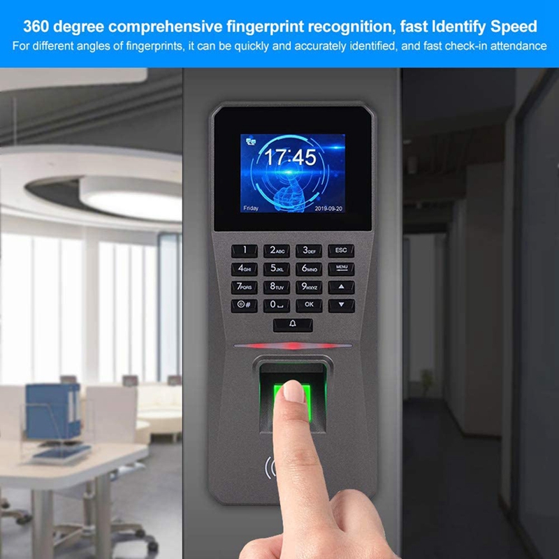 2.4Inch TCP/IP/USB Biometric RFID Keypad Fingerprint Access Control System Electronic Time Clock ...