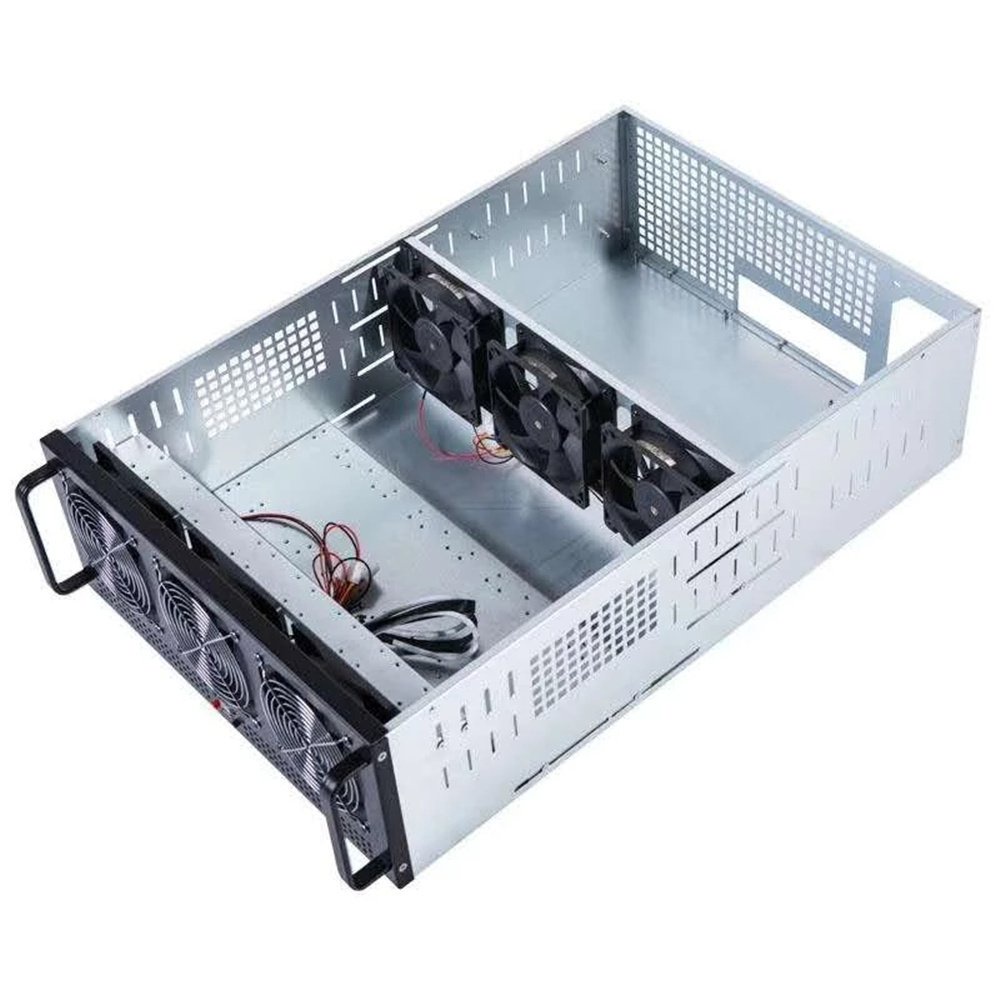 คอมพิวเตอร์ 6/8 GPU Miner Mining Rig Metal Case Computer ETH/ETC/ZEC ...