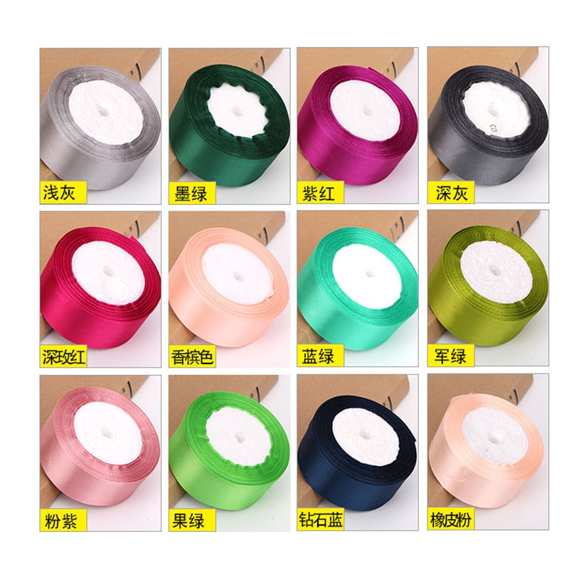 6mm 10mm 15mm 20mm 25mm 40mm 50mm Satin Ribbons White Pink Red Blue ...