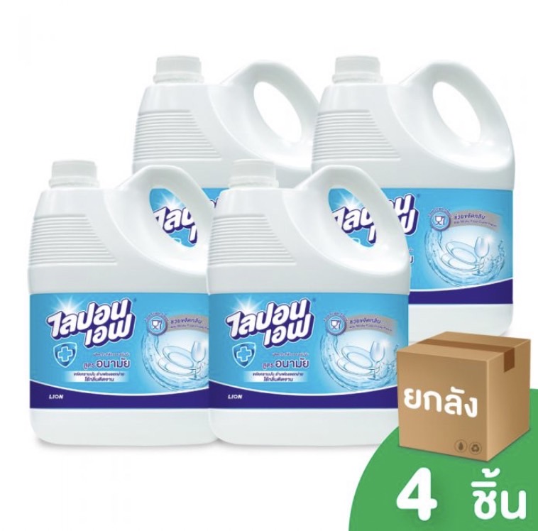(ยกลัง )ไลปอน เอฟ Lipon F น้ำยาล้างจาน สูตรสูตรอนามัย 3600 มล. จำนวน 4 ...