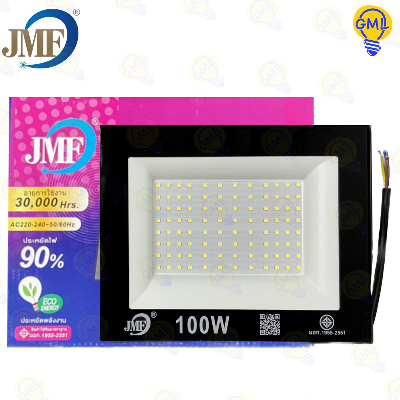 ๋JMF สปอร์ตไลท์ LED 20w. 50w. 100w. แสงขาว โคมไฟ ฟลัดไลท์ LED | Lazada.co.th