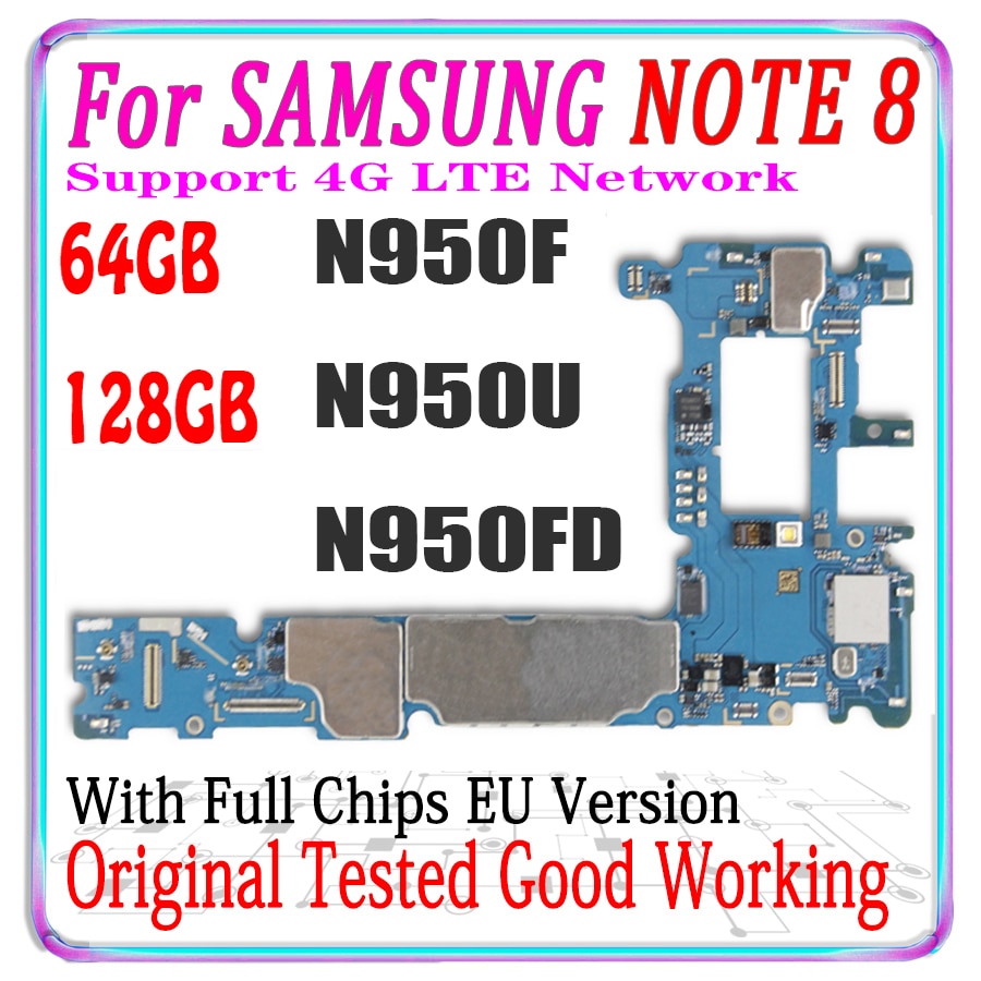 128GB Original Unlocked Mainboards For Samsung Galaxy Note 8 N950F ...