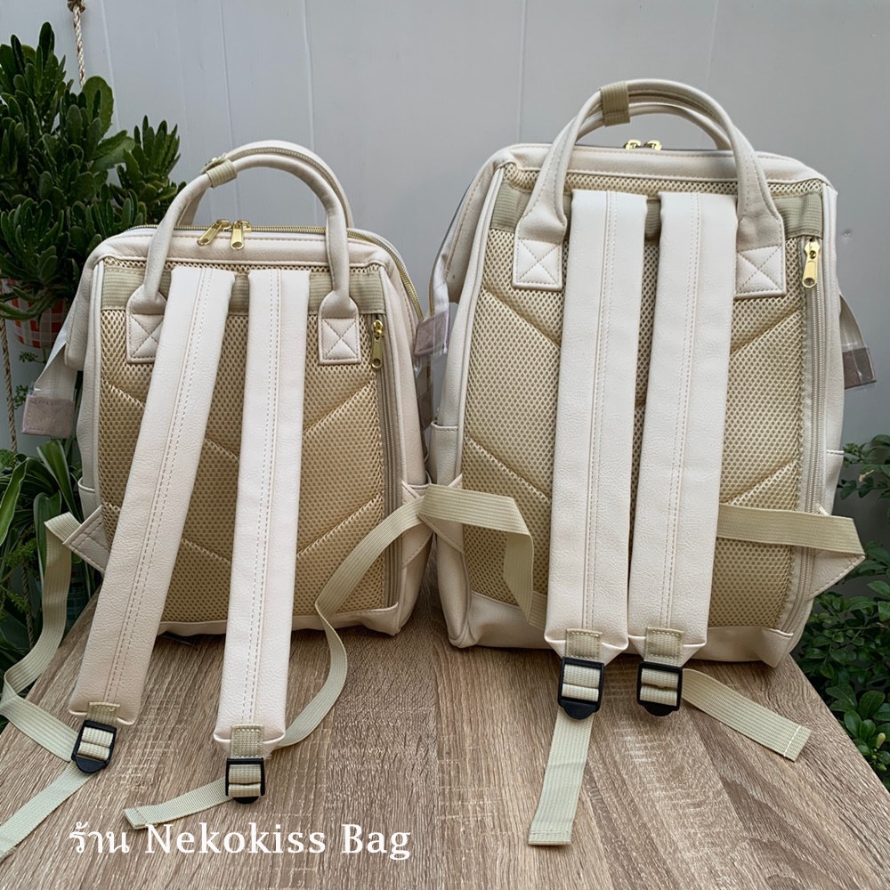 Nekokissbag Anelloแท้100 PU leather backpack Ivory color รุ่นดั้งเดิม ...