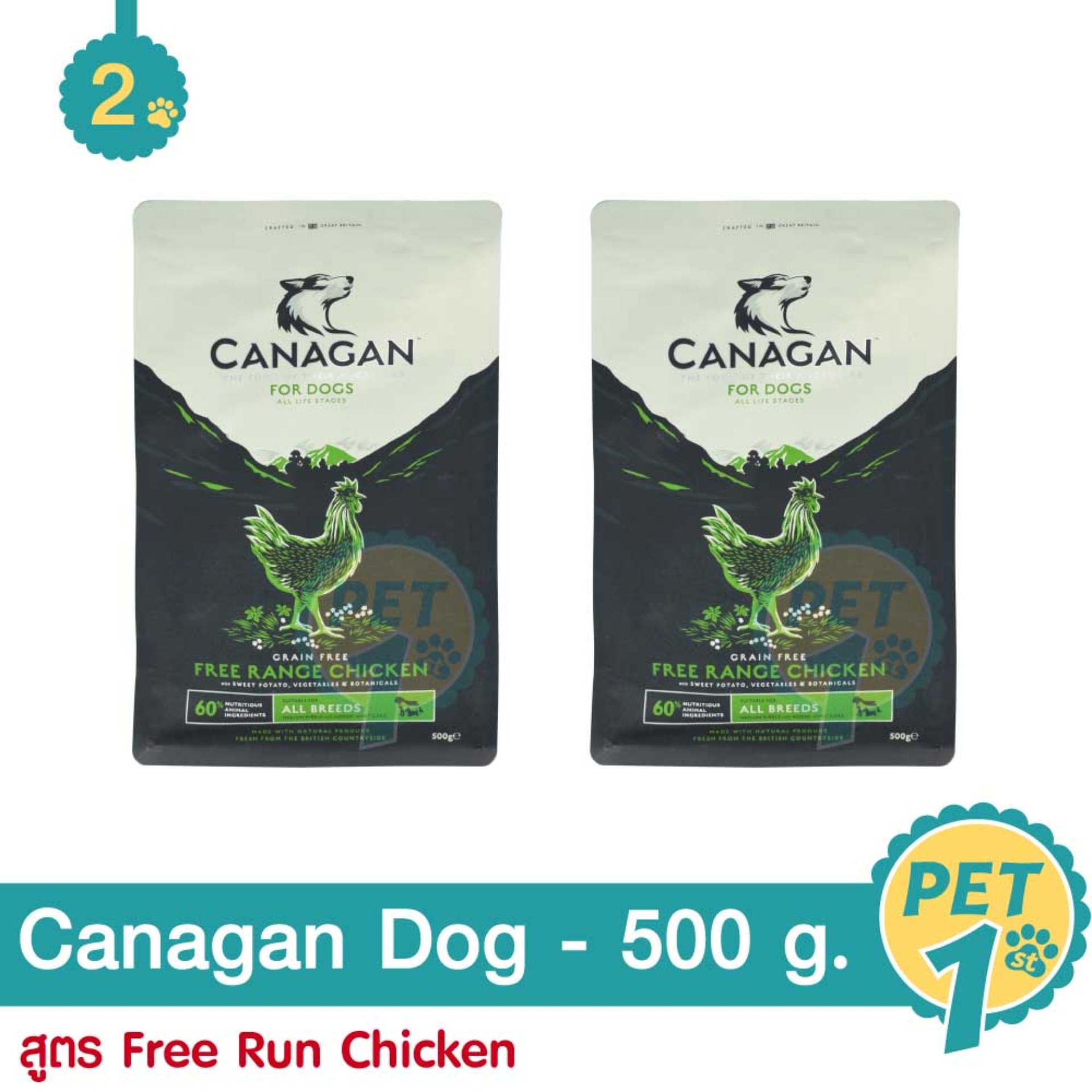 Canagan Dog Free Range Chicken 500 g. อาหารสุนัข สูตรไก่เลี้ยงอิสระใน ...
