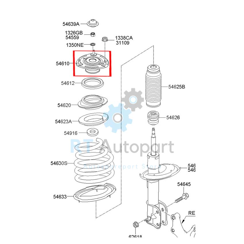 RBI (1คู่) เบ้าโช้คหน้า Hyundai H1 Starex / เบ้าโช๊คอัพหน้า H1 เบ้าโช๊ค ...