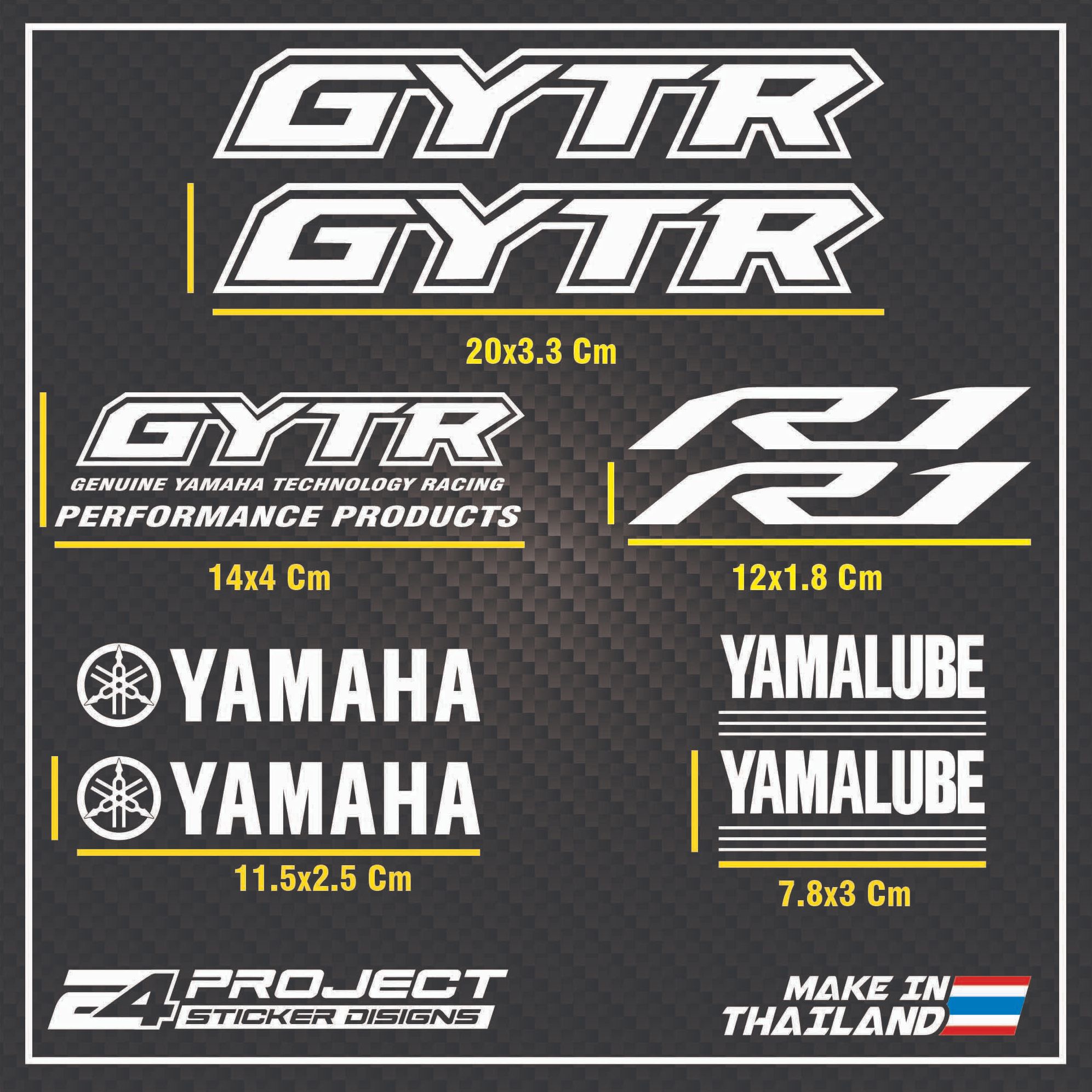 สติ๊กเกอร์ GYTR YAMAHA R1 Set - 24Project STICKER - ThaiPick