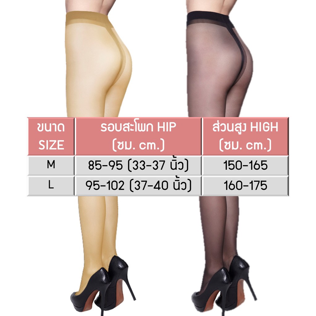 คุ้ม 12 คู่ Cherilon Nude Look ถุงน่อง เชอรีล่อน ขาเรียว ซัพพอร์ท กระชับ เย็นสบาย ทอโปร่งบางทั้ง ...