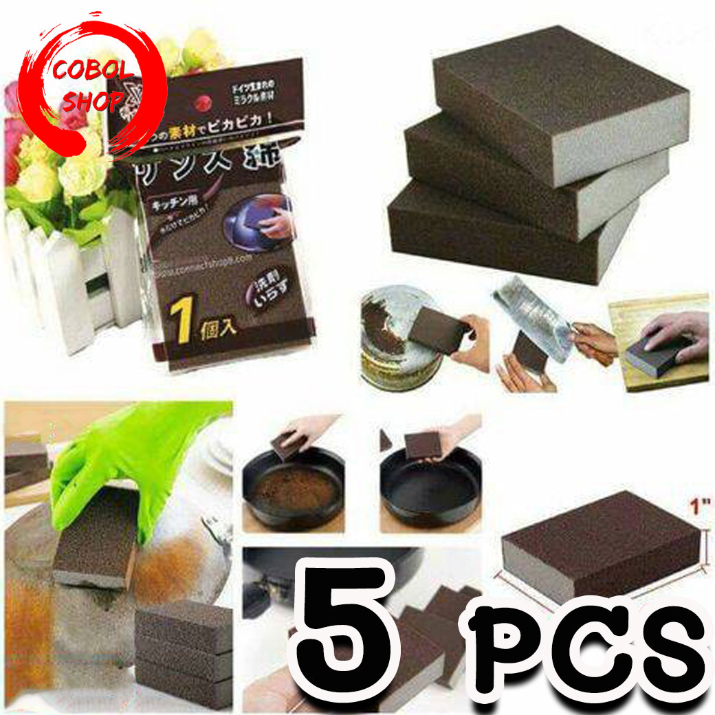 Cobol shop 5 ชิ้น Magic Nano Sponge Heavy Duty ฟองน้ำนาโน สำหรับ งาน ...