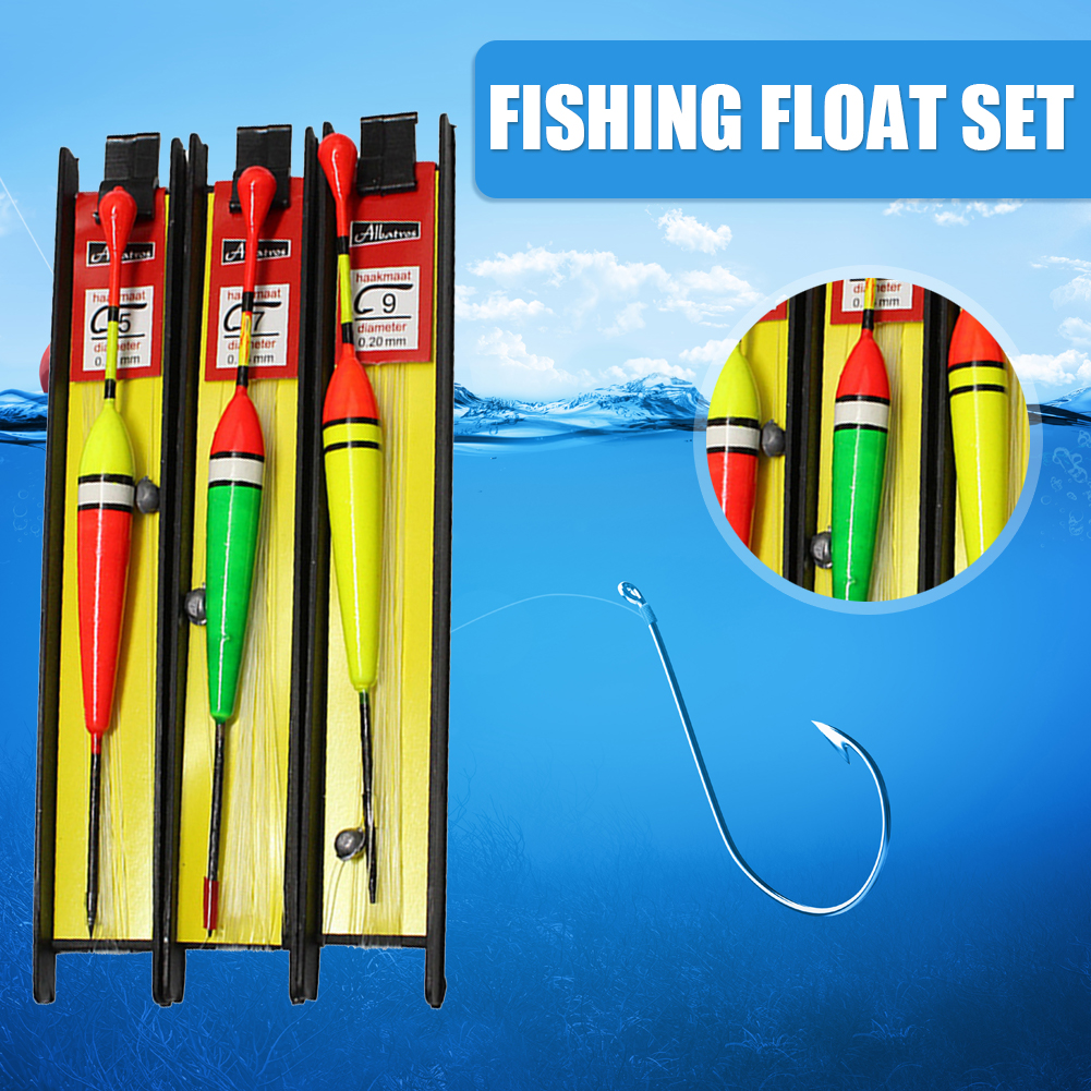 3pcs Fishing Bobber Line Kits Fishhook Foam Buoy Rock Fishing Floats ...