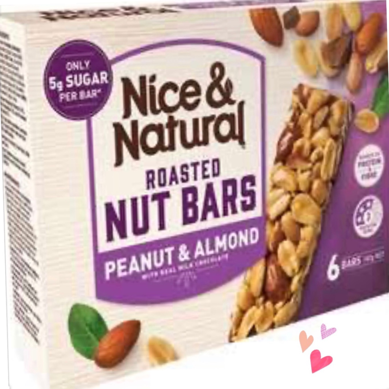 6-Pack Nice & Natural Roasted Nut Bars Almond with Real Milk Chocolate ...