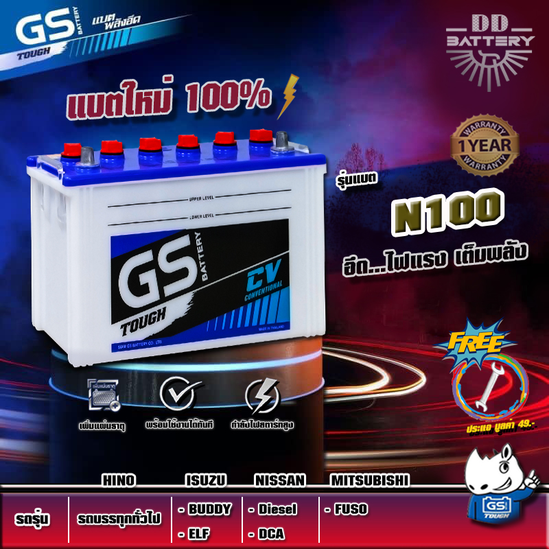 แบตเตอรี่รถยนต์ GS รุ่น EXTRA 120L - 80 แอมป์(75->80Ah) - BuzzAldrin - ThaiPick
