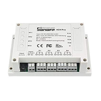 Sonoff 4CH Pro R3 สวิตซ์สั่งงานได้ด้วย Wi-FI และ RF แบบ 4 ช่อง พร้อม 3 ...